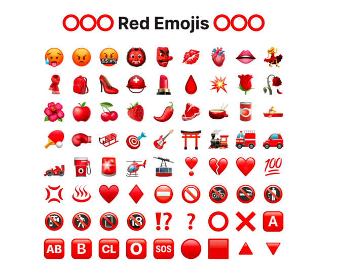 +30 Red Emojis Meanings Explained (Copy & Paste) - Eggradients.com
